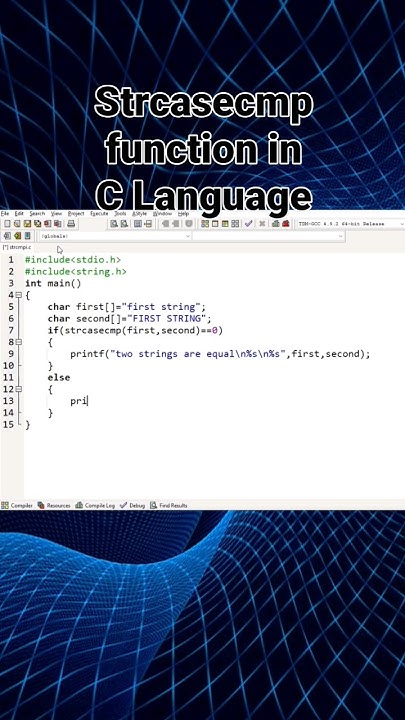 strcasecmp function in the C Language - YouTube