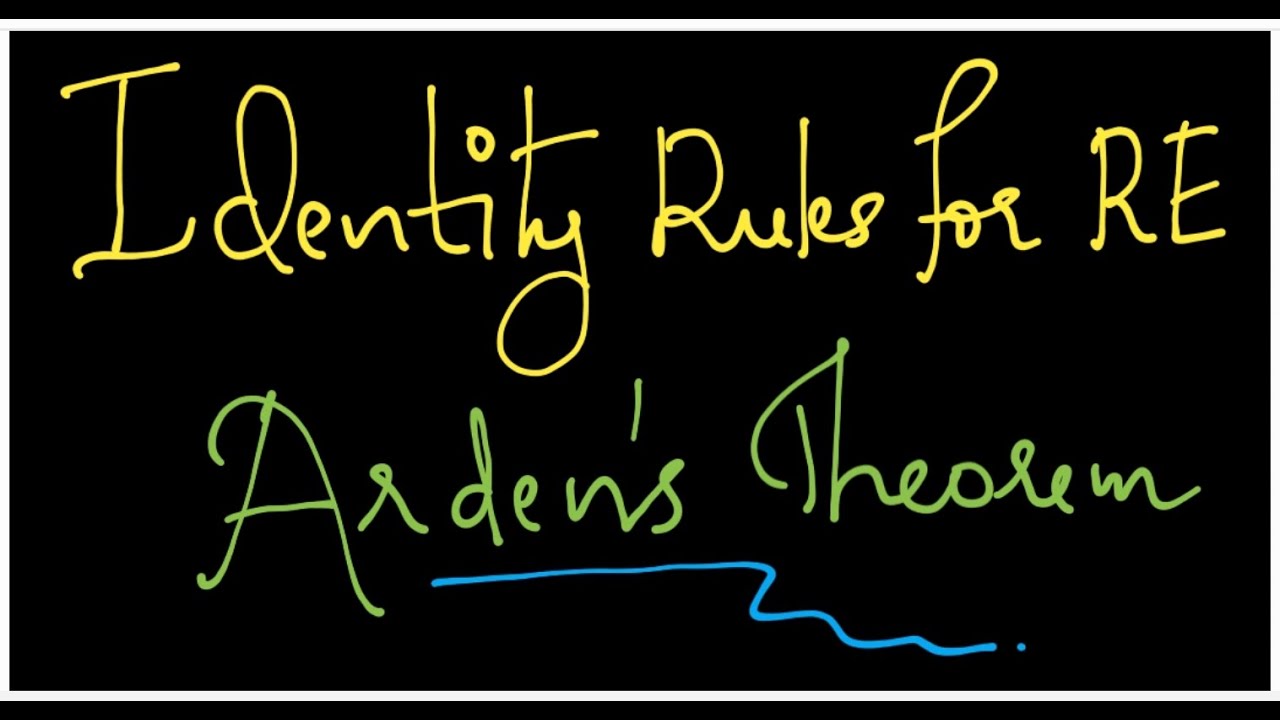 Identity Rules for RE | Arden's Theorem - YouTube