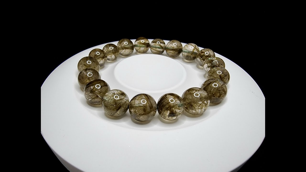 Gelang Batu Green Rutile Quartz Crystal Wealth Stone HQ Full Natural 11 ...