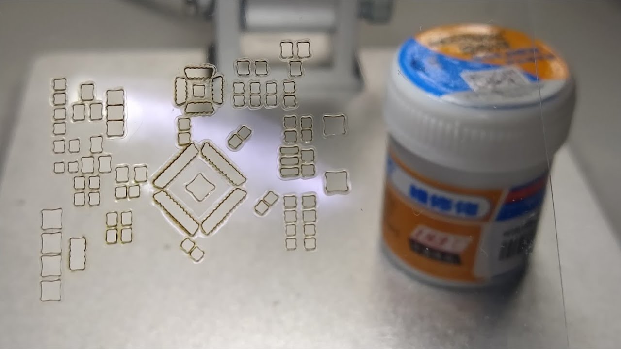 Laser cut clear plastic sheet to do STENCIL - YouTube