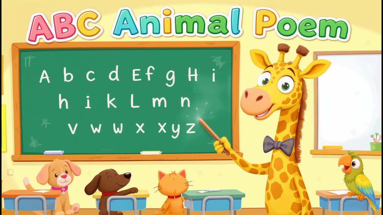 🦁 Learn Animals A–Z with Poem & Rhymes | Fun Animal ABC #abcd #poem # ...