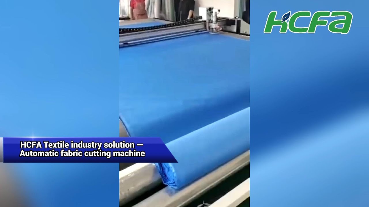HCFA Textile industry solution – Automatic fabric cutting machine - YouTube