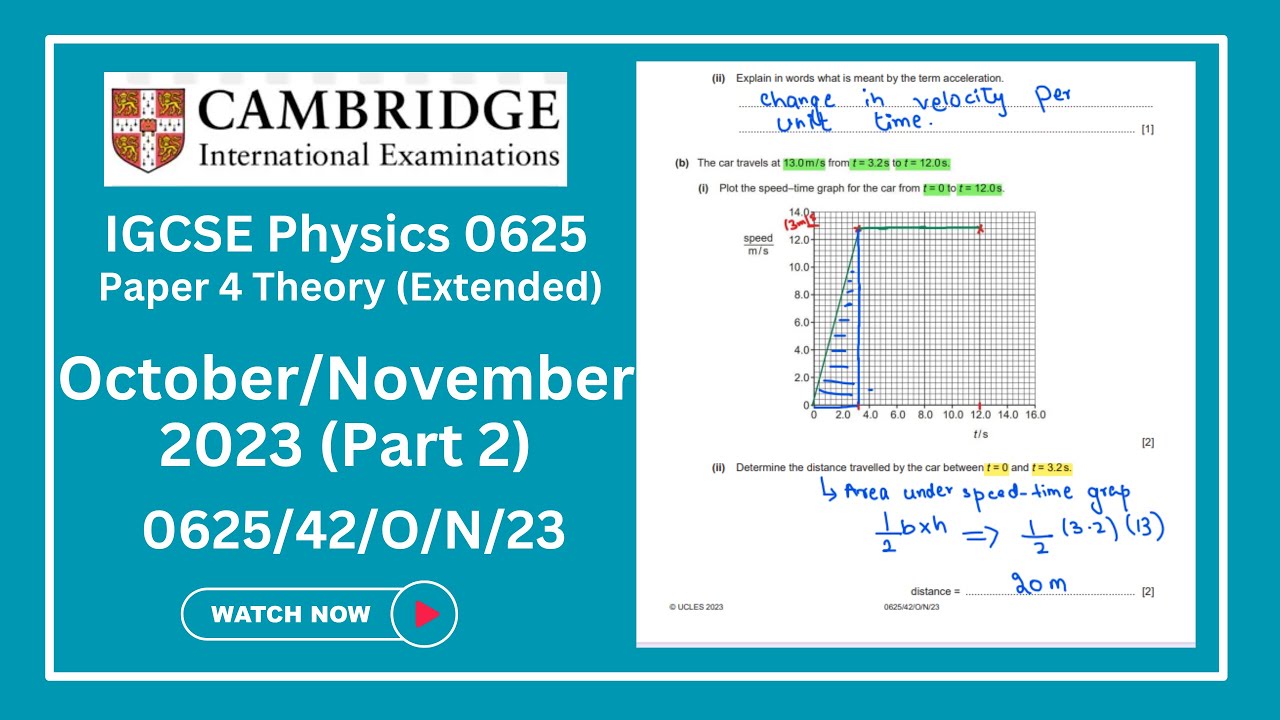 IGCSE Physics Paper 42-Oct/Nov 2023-0625/42/O/N/23 (Q6-10) SOLVED - YouTube