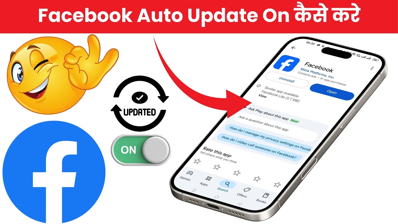 Facebook auto update on kaise kare | How to turn on facebook auto update - YouTube