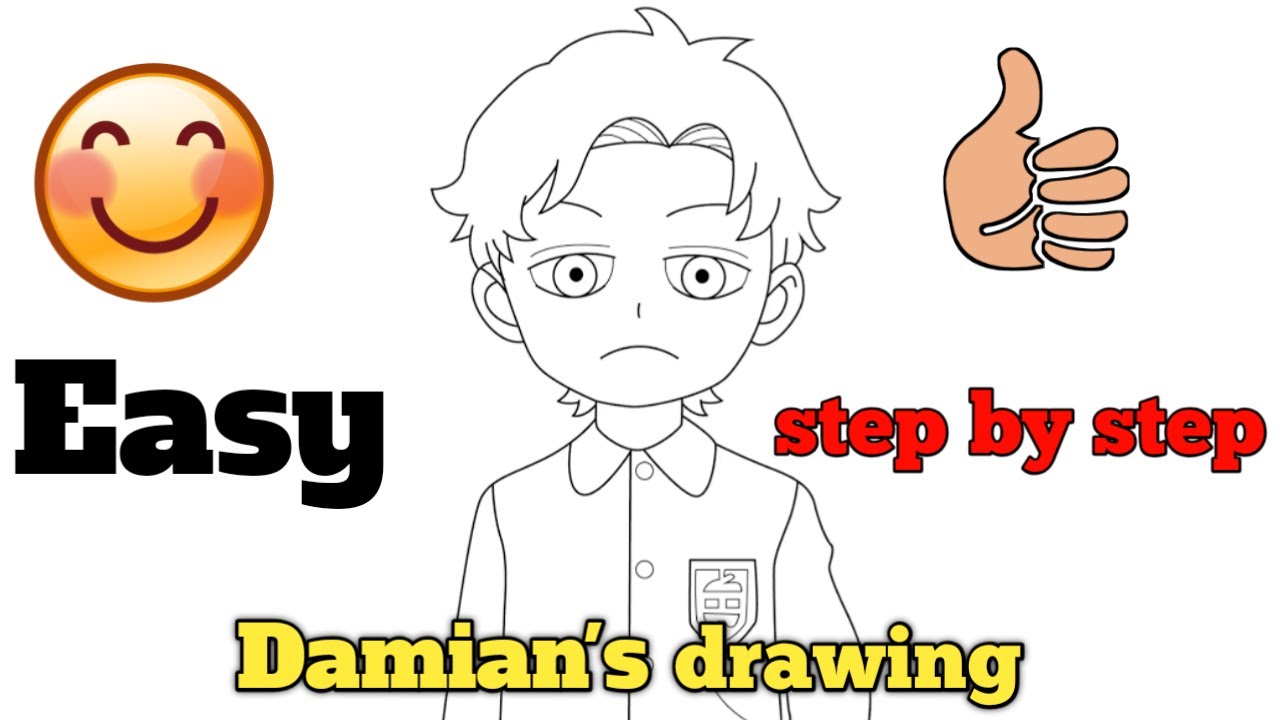 How to draw Damian spy x family | easy drawing step by step - YouTube
