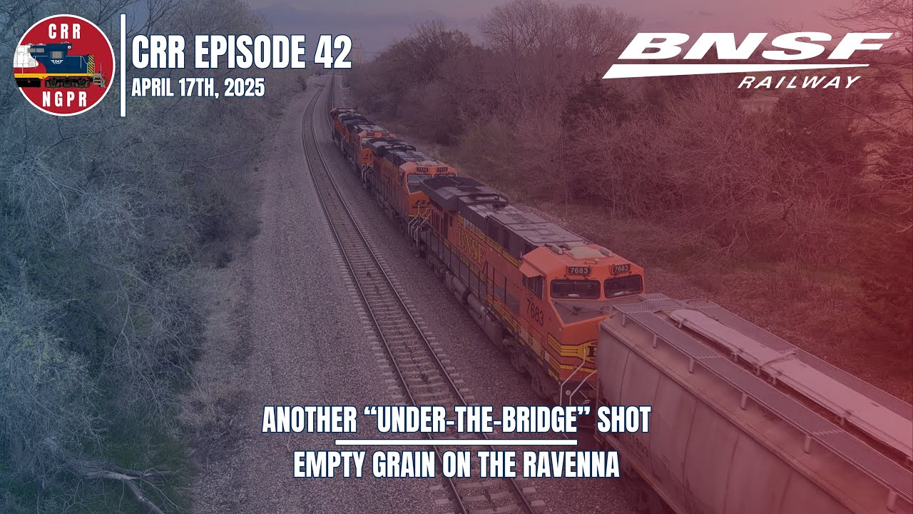 CRR-EP.42 - BNSF 3261 Leads Empty Grain Under the Bridge in Emerald, NE ...