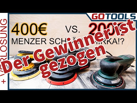 Gewinnerbekanntgabe Kann er für den 1/2 Preis mithalten? Exzenterschleifer Menzer vs Mirka vs Metabo