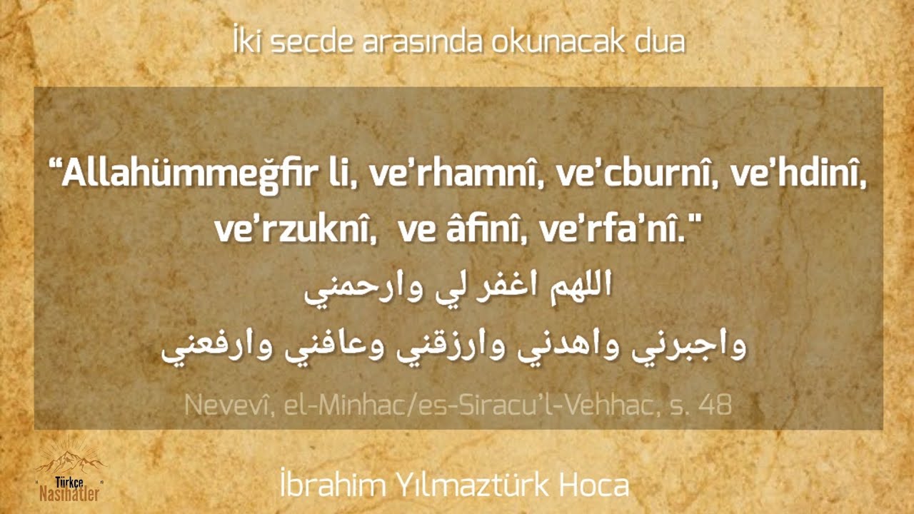 iki secde arasında okunacak dua — İbrahim Yılmaztürk Hoca #tevhid # ...