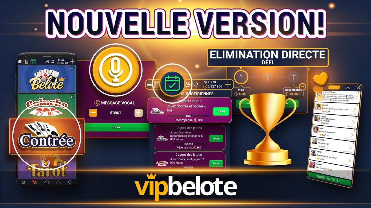 🆕 Nouvelle version VIP Belote | Nouveau jeu - Belote Contrée | Plus d ...