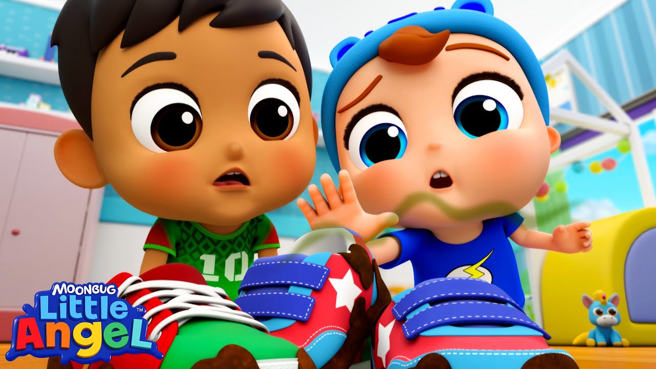 Uh-Oh! Stinky Shoes! | Little Angel | Kids Songs & Nursery Rhymes - YouTube