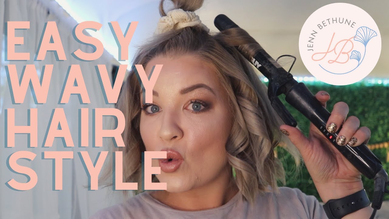 How to Curl Your Hair || Simple Wavy Curls Using a Curling Iron - YouTube