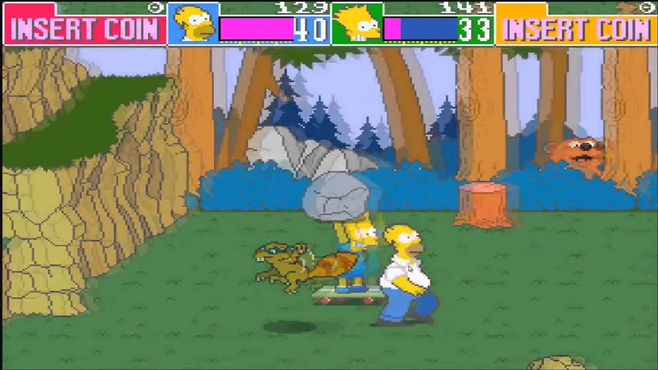 simpsons arcade game - stage 5 - springfield butte - YouTube