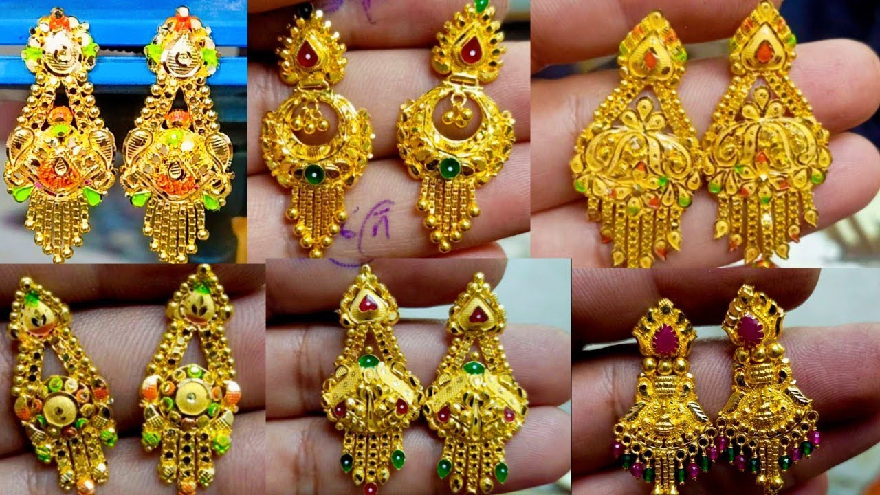 Gold jhala earrings collection | jhala jhumka designs - YouTube