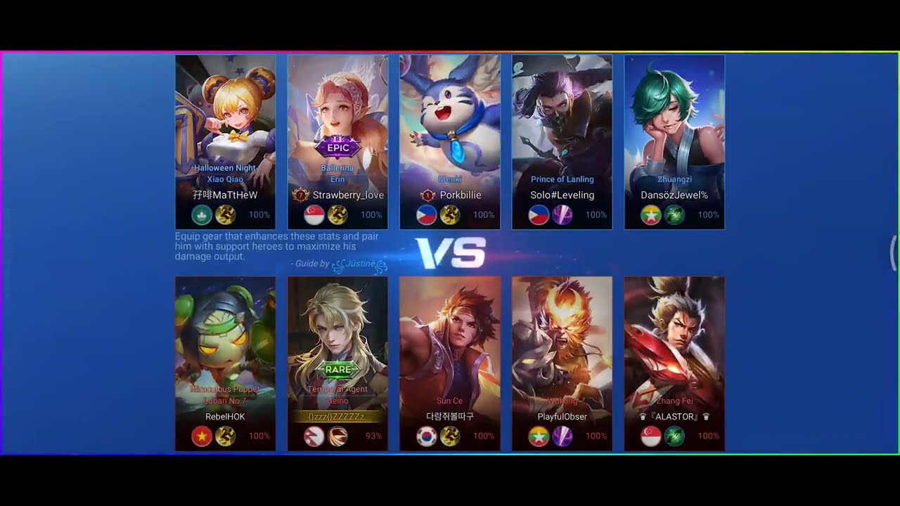 Heino build TANK VS. Xiao Qiao w/ Po Lanling Erin | HOK Global Gameplay ...