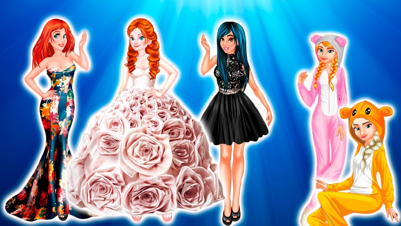 Disney Princess Ariel, Jasmine, Merida and Frozen Sisters Fashion ...