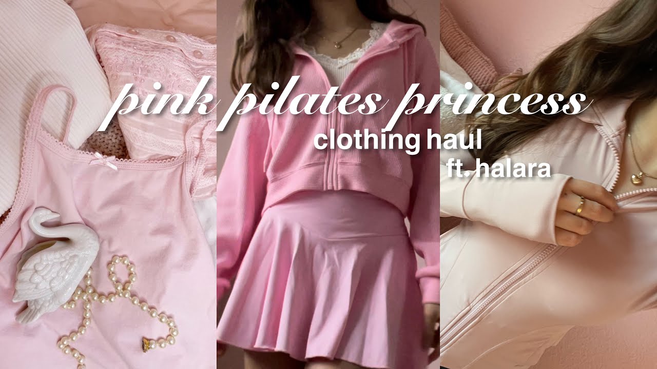 pink pilates princess clothing haul! ft. halara - YouTube