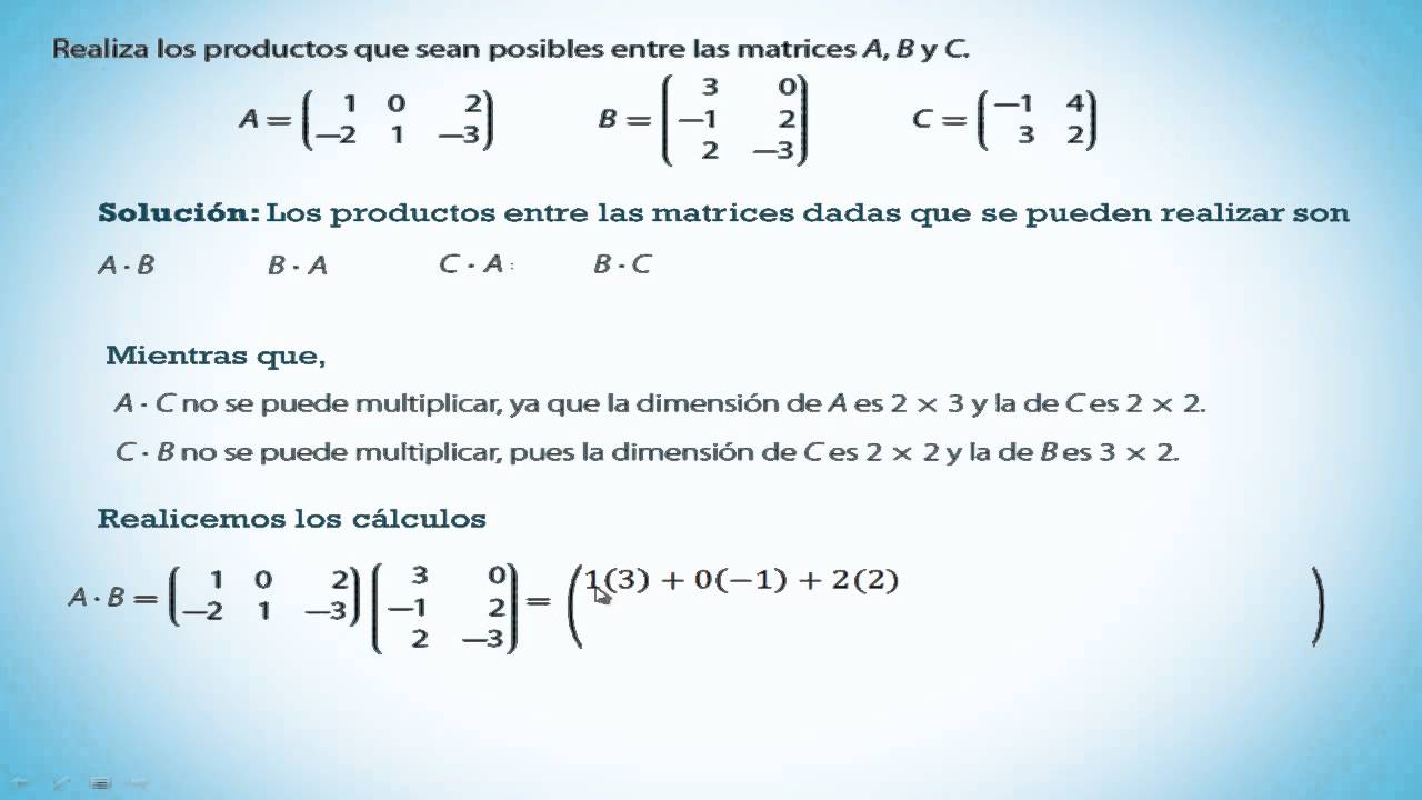 Producto de matrices - YouTube