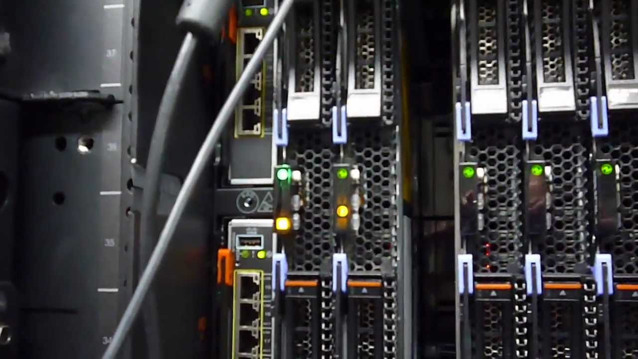 Three new IBM bladecenter in one rack - YouTube