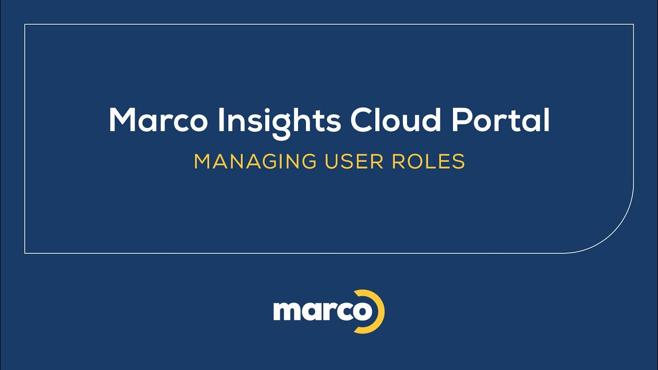 Marco Client Center - User Roles - YouTube