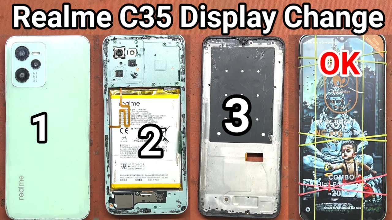 Realme C35 Full Disassembly & Display change | Realme LCD replacement ...