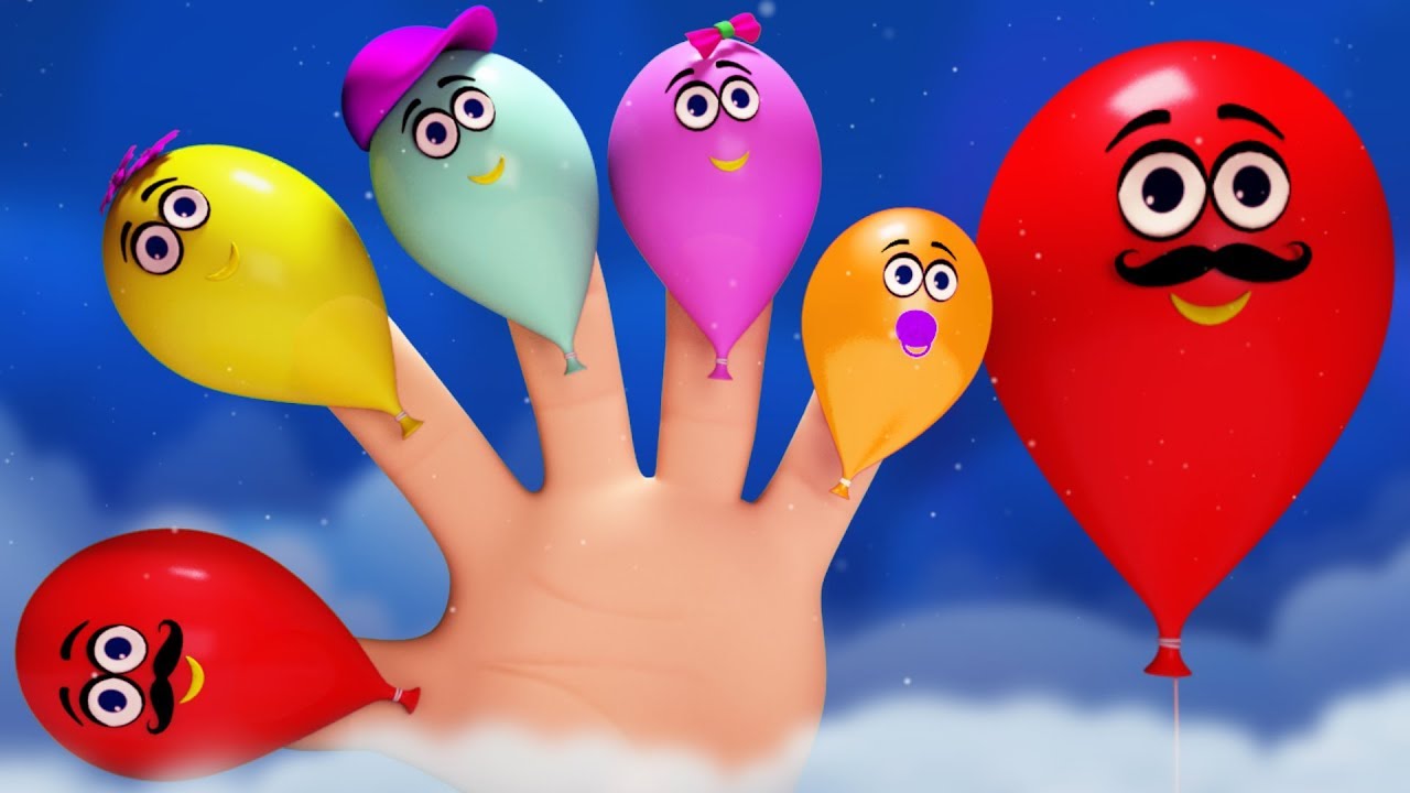 Balloon | Finger Family | Nursery Rhymes | Learning Videos For Kids ...