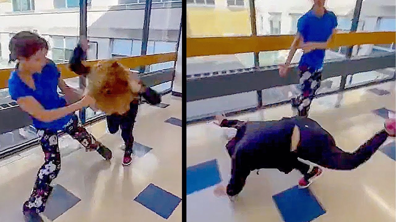 Karen DRAGGED By Her HAIR, Thrown To The Ground & CURB STOMPED - YouTube