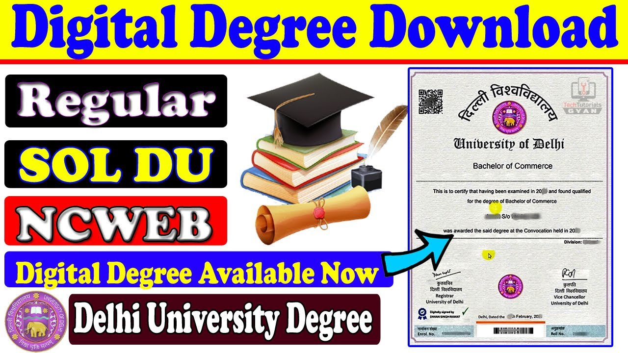 How to Download Digital Degree of Delhi University | Regular or SOL DU ...
