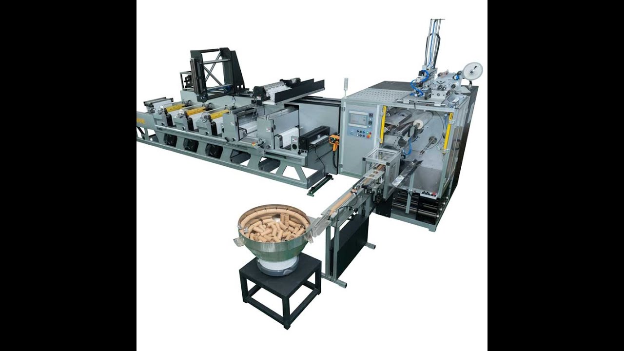 Turret 3colors Label roll production line - YouTube