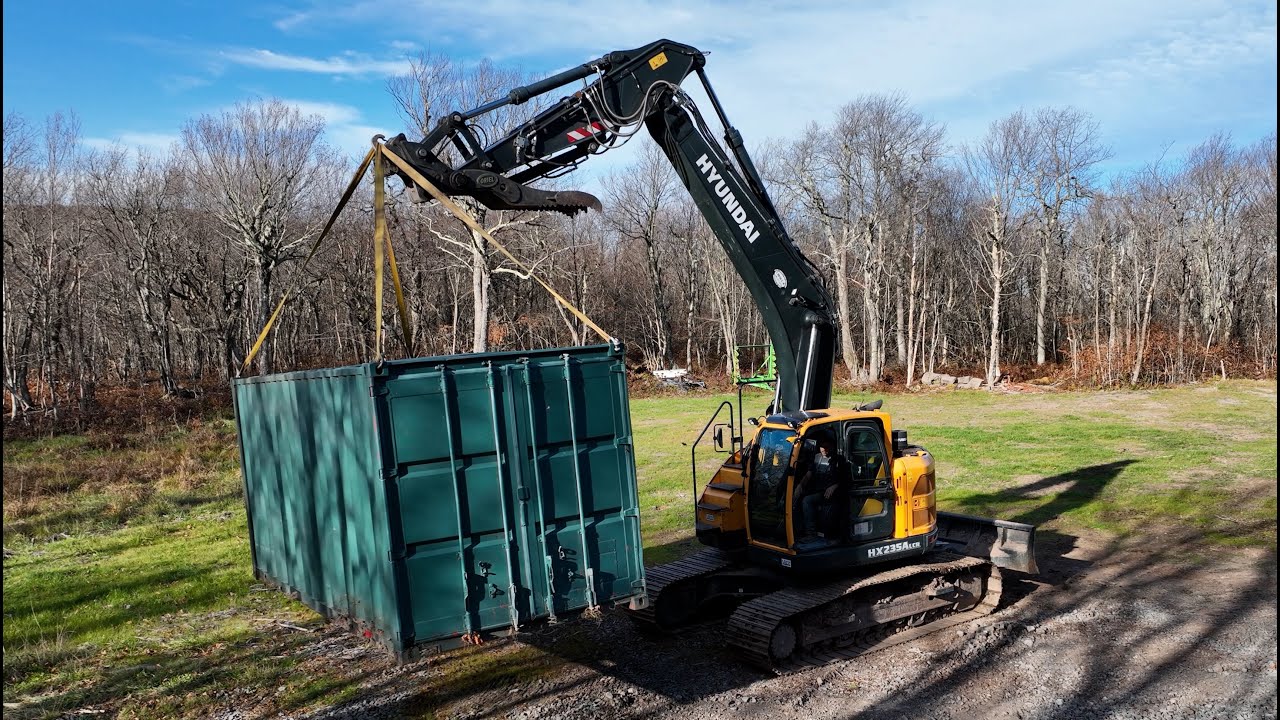 Making a level pad for shipping containers - YouTube
