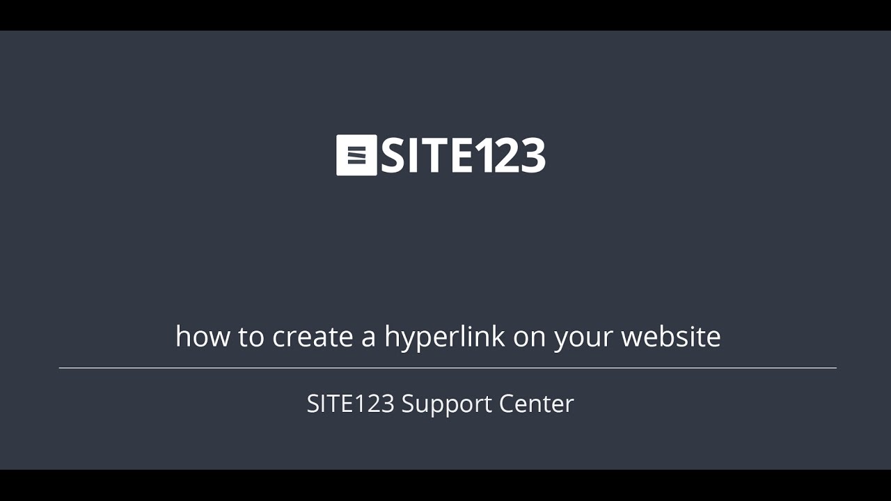SITE123 - how to create a hyperlink on your website - YouTube