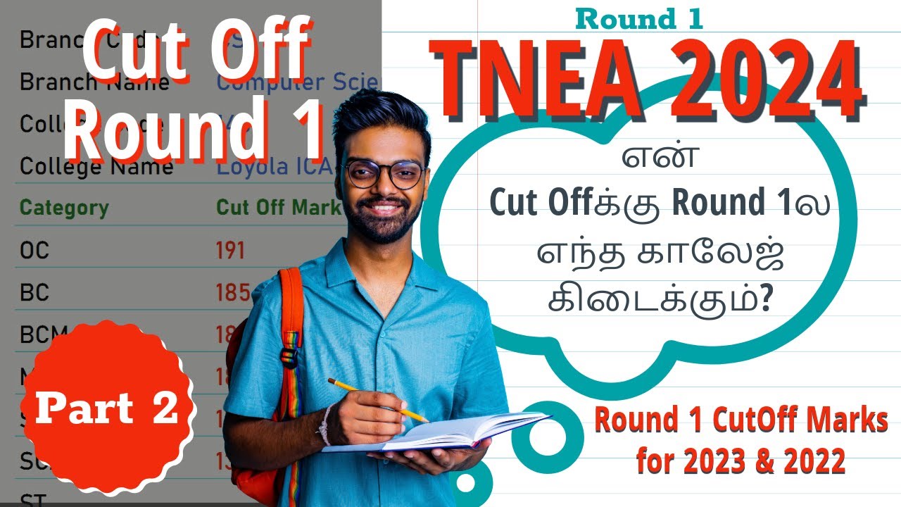 TNEA 2024 🔥| 🔝TNEA Round 1 Cut Off 2024 | Cut off for TNEA Round 1 ...