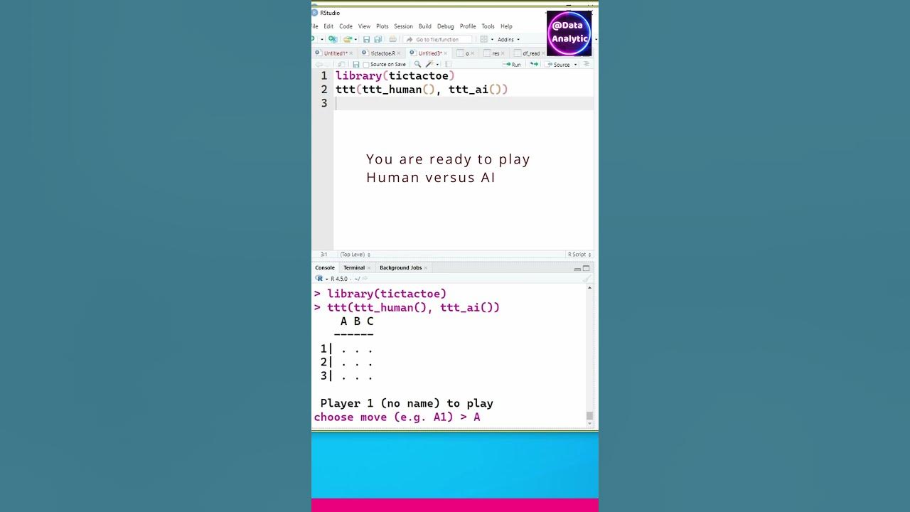 tictactoe in rstudio #shorts #bored #game #coding #tictactoe - YouTube