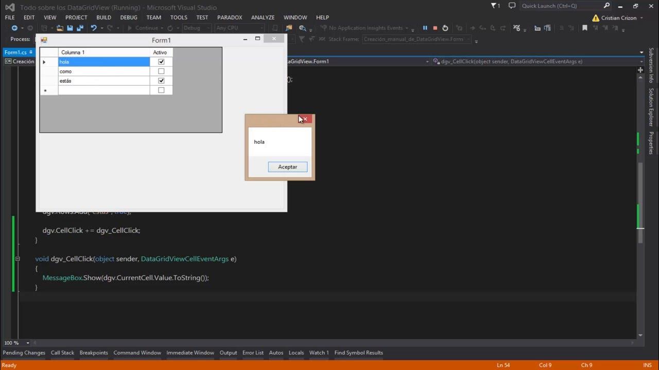 Como obtener el valor de una celda en un DataGridView C# - YouTube