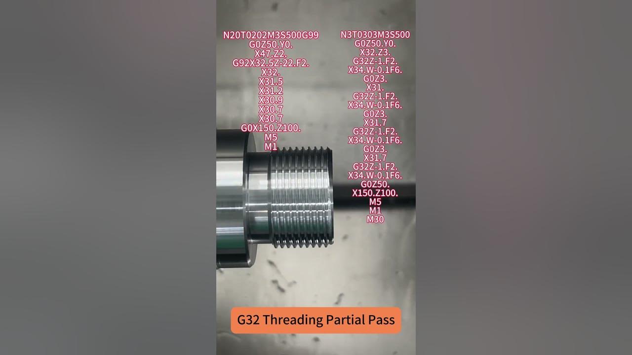 How to Perform Partial Pass Threading with G32 on the SL-36 CNC Lathe? #cnc #machine #lathe ...