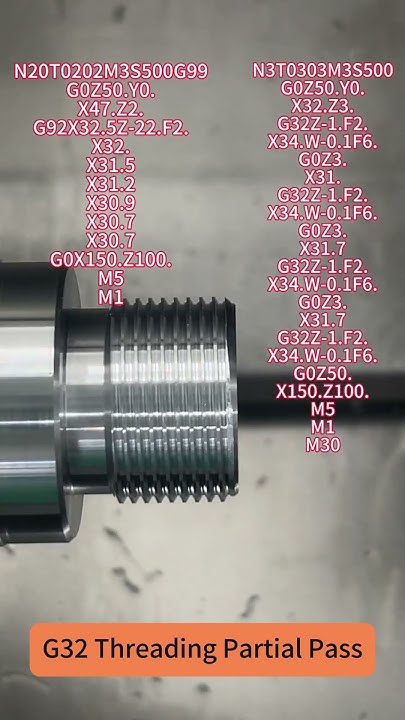 How to Perform Partial Pass Threading with G32 on the SL-36 CNC Lathe? #cnc #machine #lathe ...