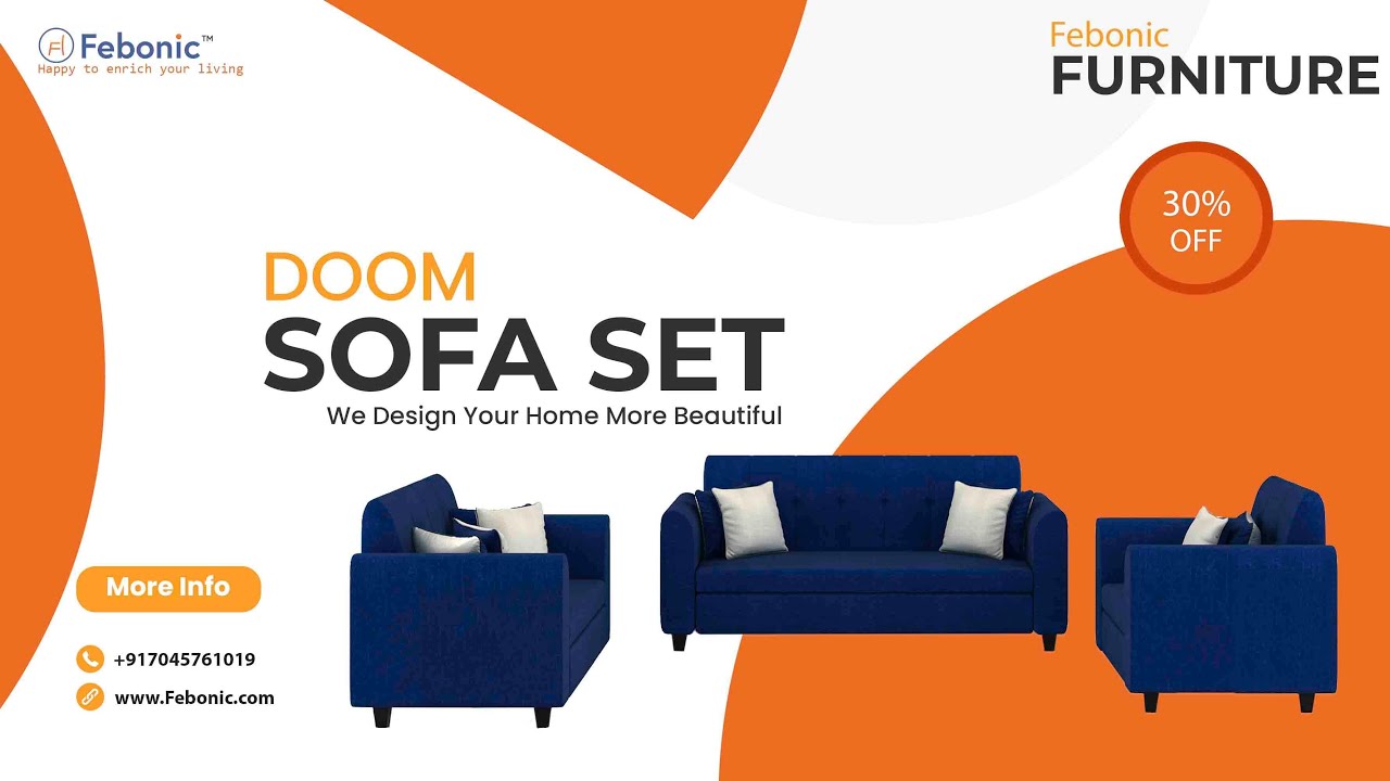 Doom 3+2+1 Seater Fabric sofa In Veriant Color By Febonic Furniture ...