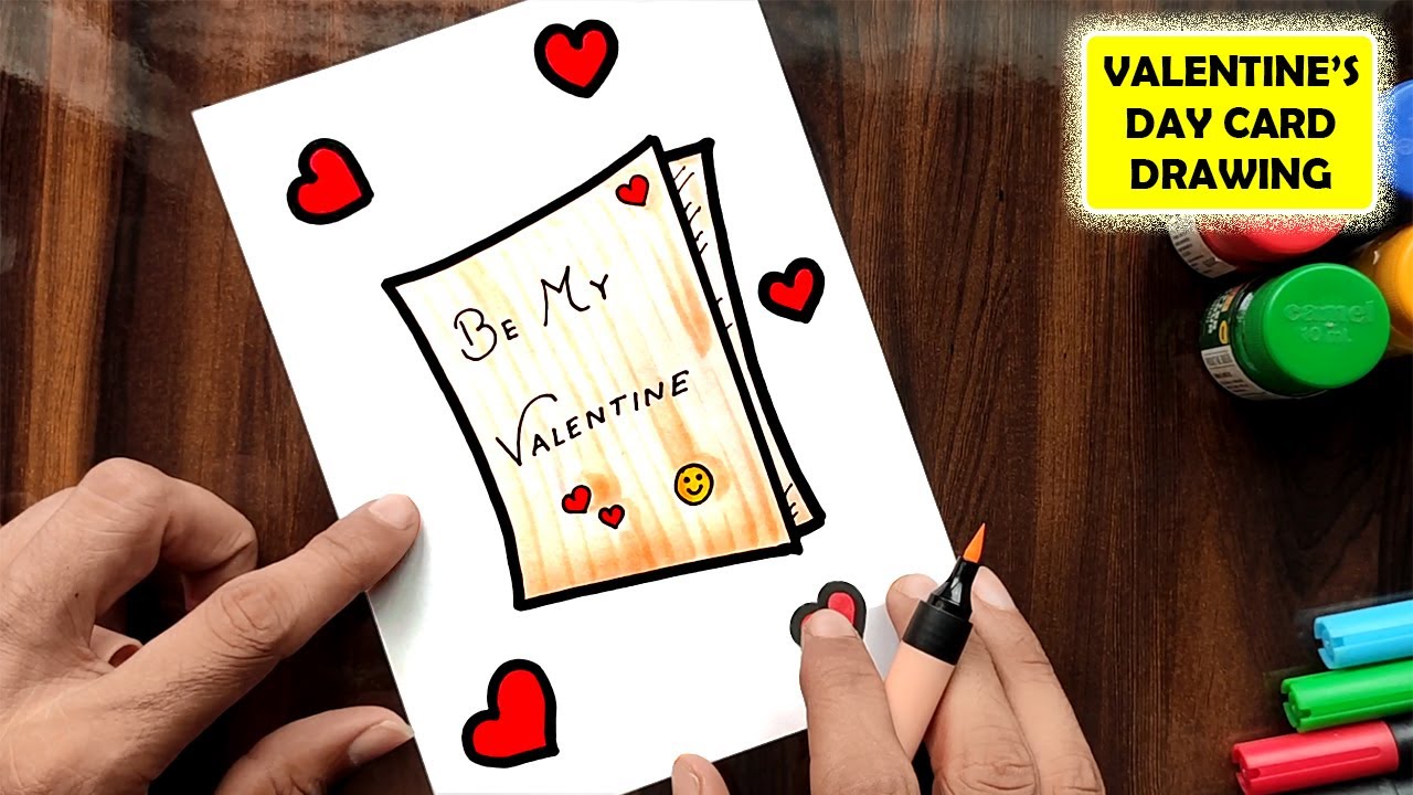 DIY Valentines Day Card | Valentines Day Card Drawing - YouTube