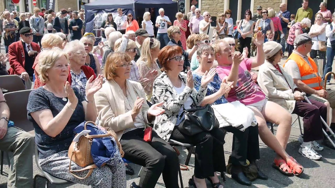The crowd enjoying 1940s Singing at the Brighouse 1940s Weekend, 2016 ...