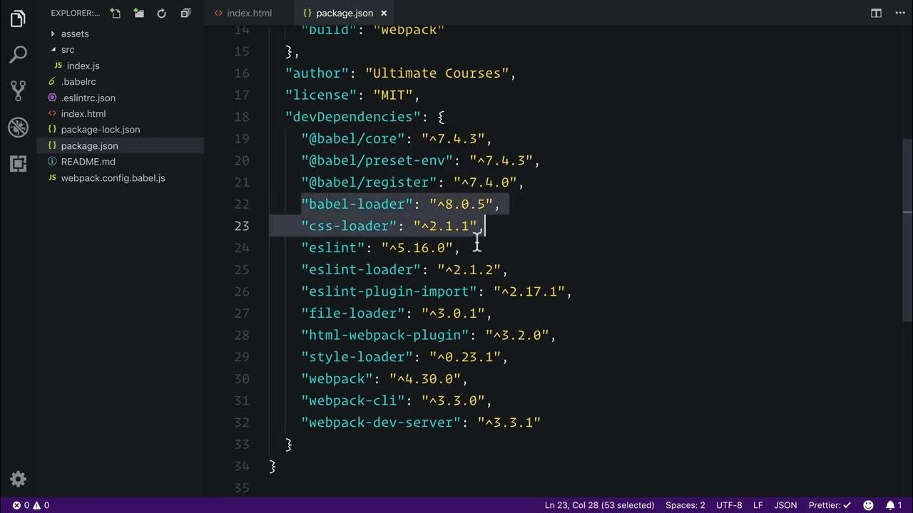 Ultimate JavaScript Basics 03 - Project Setup - Project Walkthrough and Install - YouTube