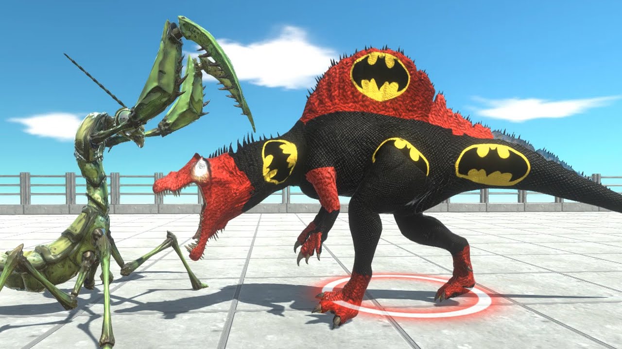 Batman Spinosaurs Vs Giant Praying Mantis - Animal Revolt Battle ...