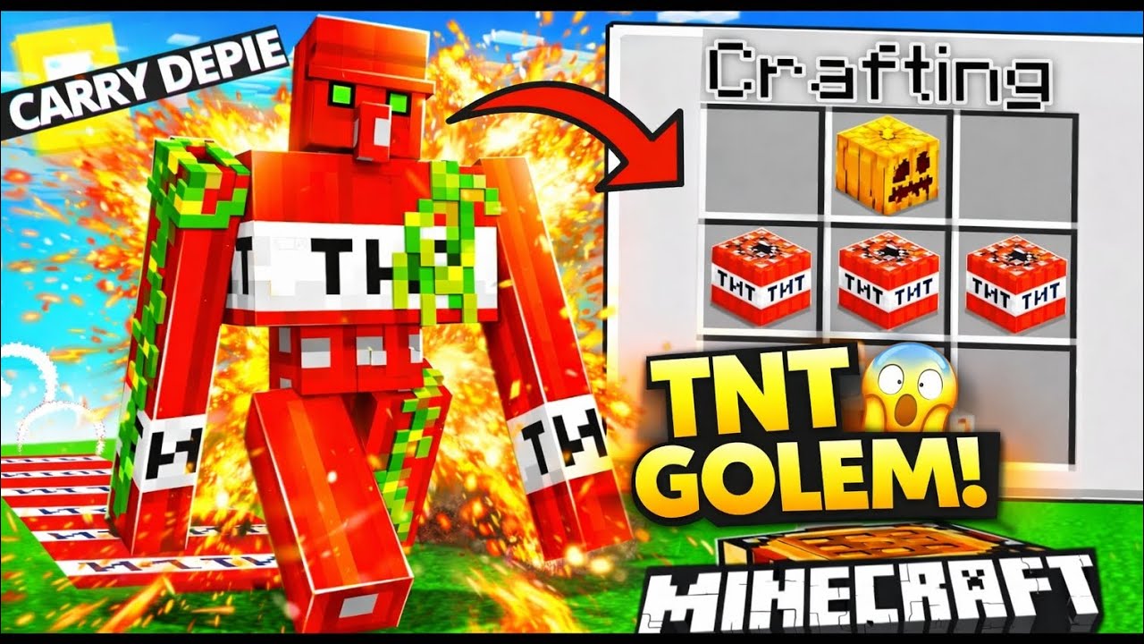 I Crafted INSANE Golems from Every Block in Minecraft 🤯 | TNT Golem OP ...