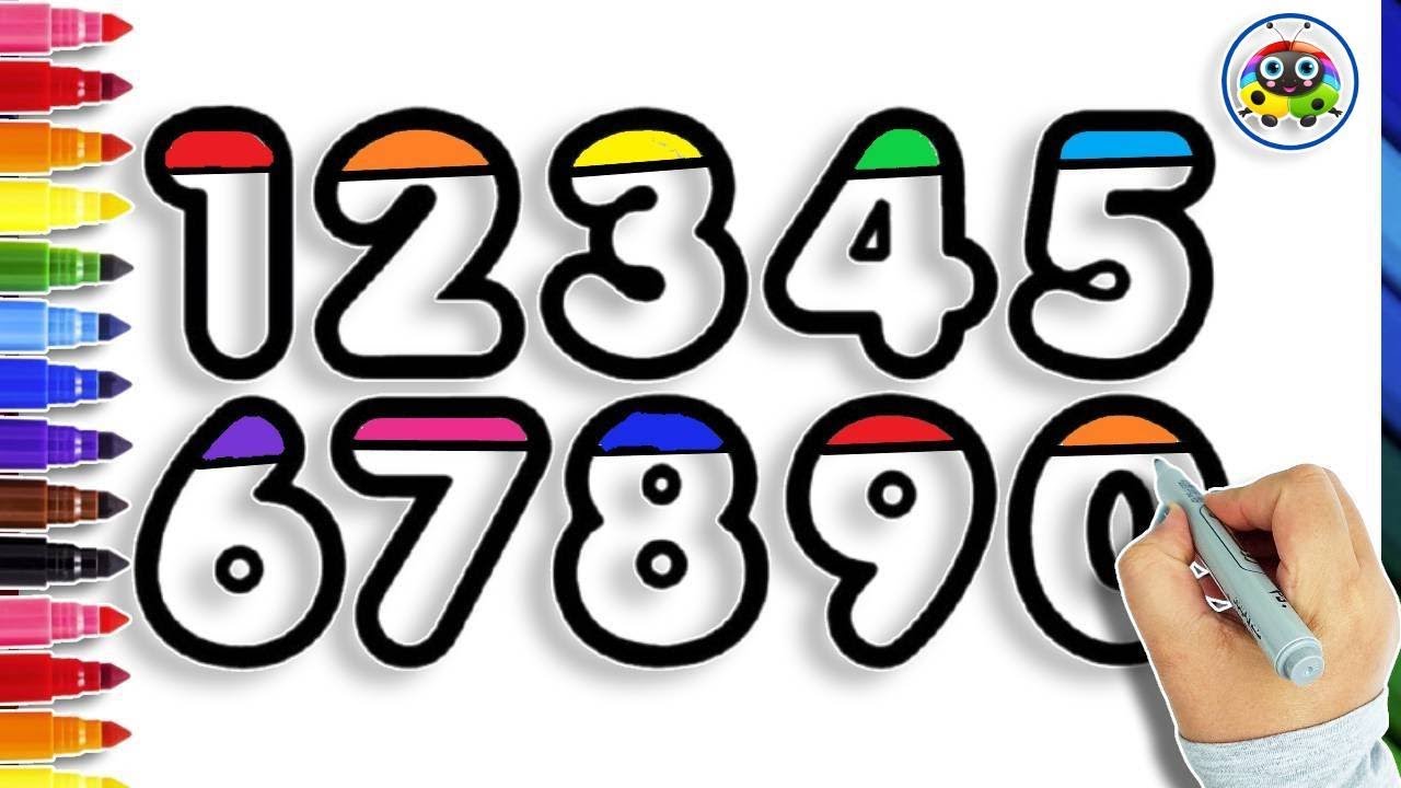 How To Draw & Color Numbers🔢 1 to 10 | Drawing & Coloring Tutorial For ...