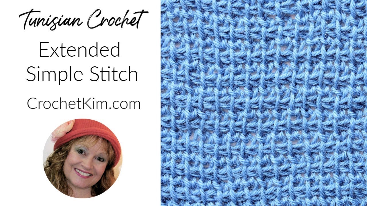 Tunisian Crochet Extended Simple Stitch Left Handed Tutorial by Kim Guzman - YouTube