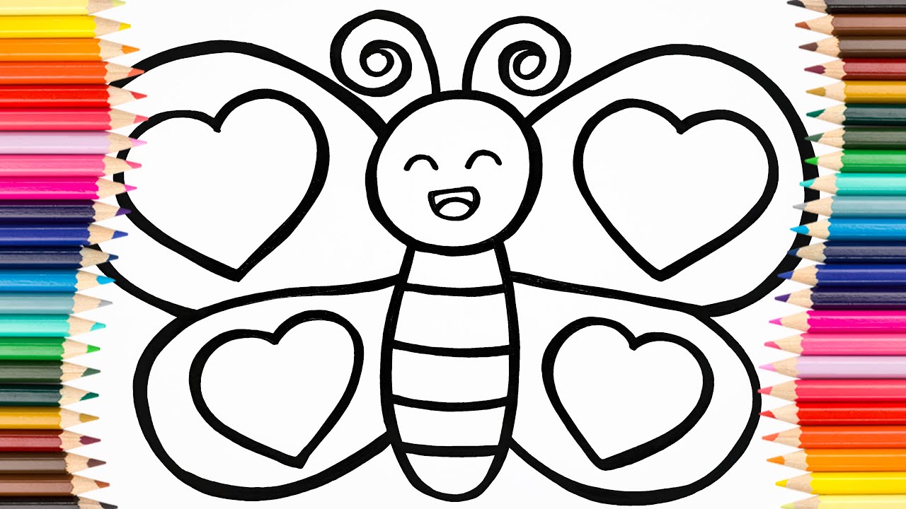 Rainbow Butterfly Drawing for Kids - YouTube