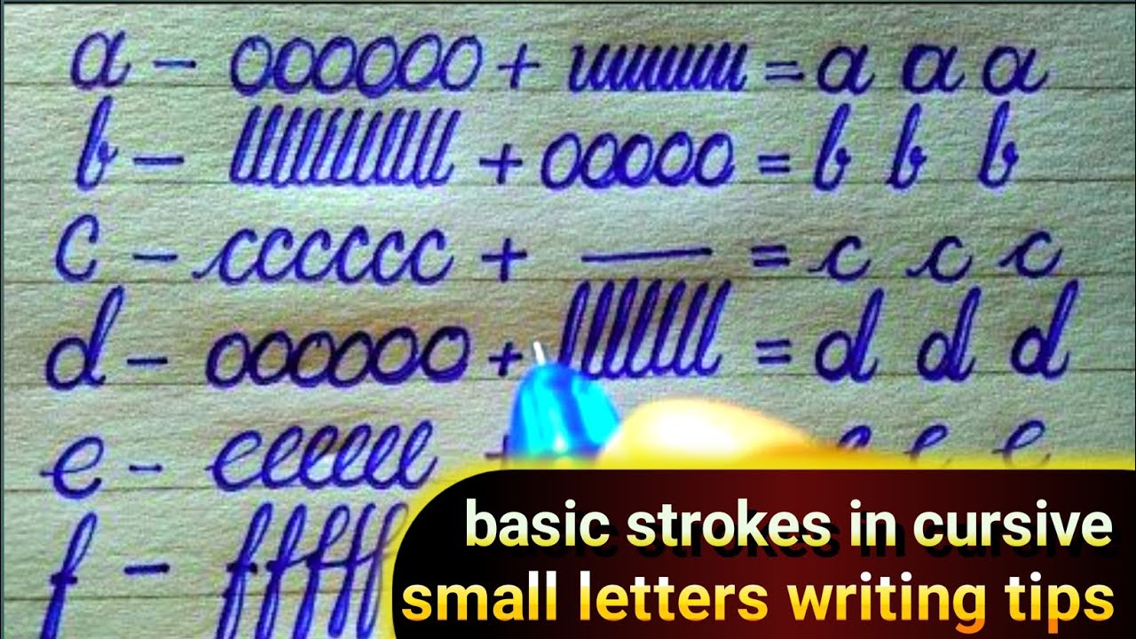 handwriting practice || basic strokes small alphabet - YouTube