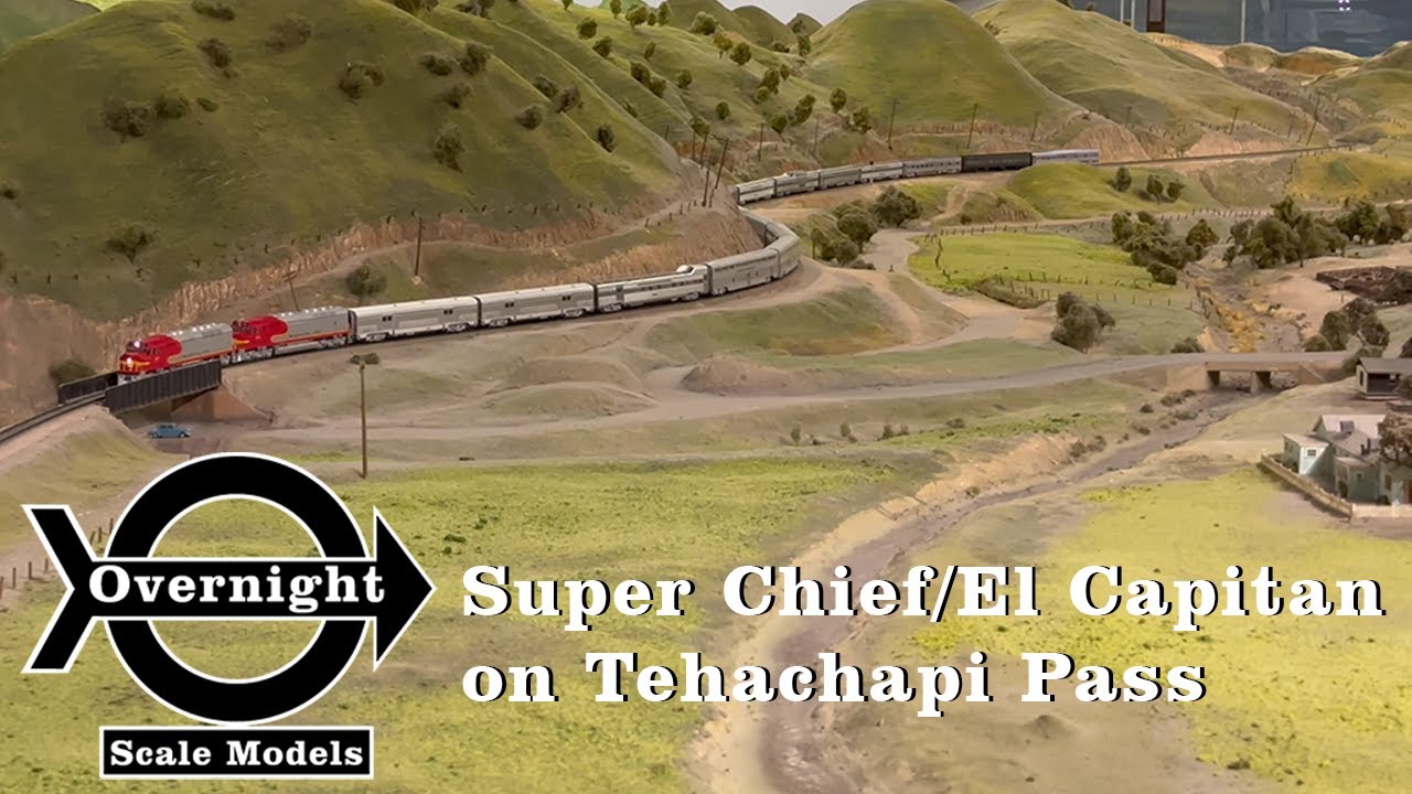 HO Scale Santa Fe FP45's 1960's Super Chief / El Capitan on Tehachapi ...