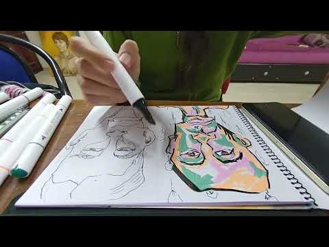 Akrilik Marker Kalemlerle Portre Çizelim 