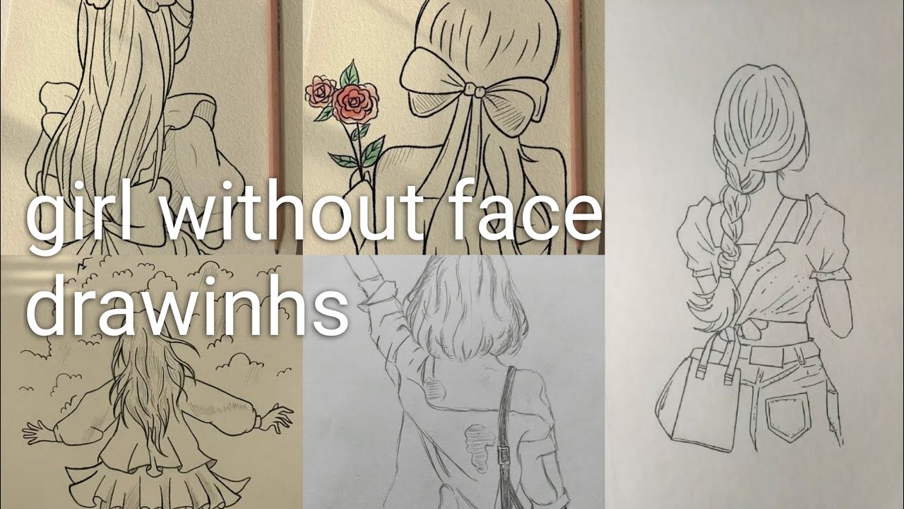 Cute Anime Girl Drawing (Without Face) 🎀 | Easy Aesthetic Anime Art ...