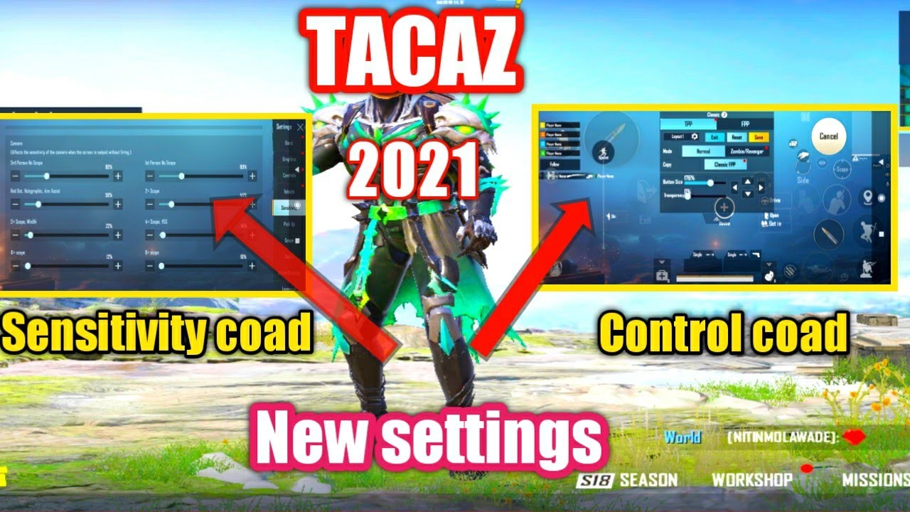 TACAZ PUBG MOBILE NEW SENSITIVITY SATTINGS + CONTROL COAD 2021 | TACAZ ...