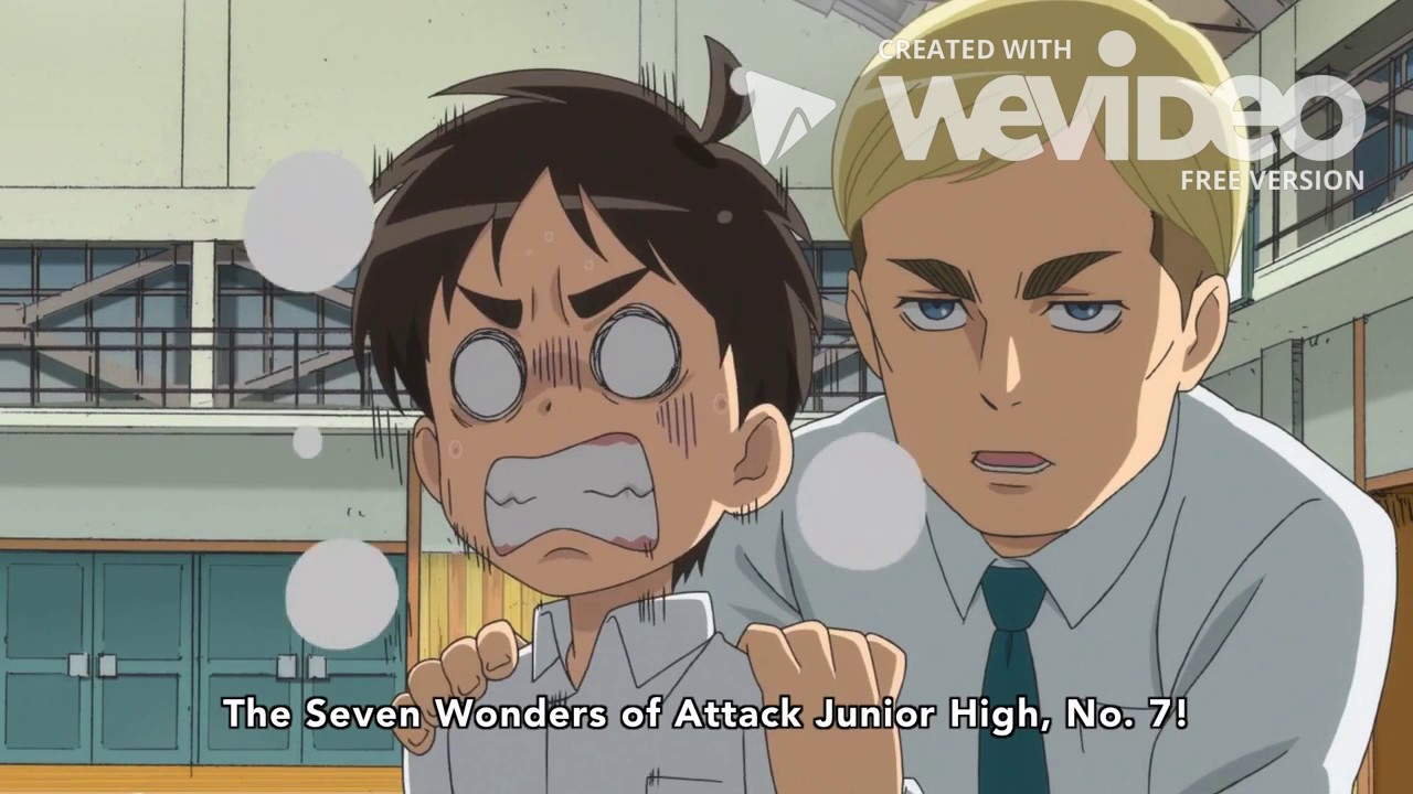 EREN SCARED TO DEATH [SHINGEKI NO KYOJIN:JUNIOR HIGH] HILARIOUS - YouTube